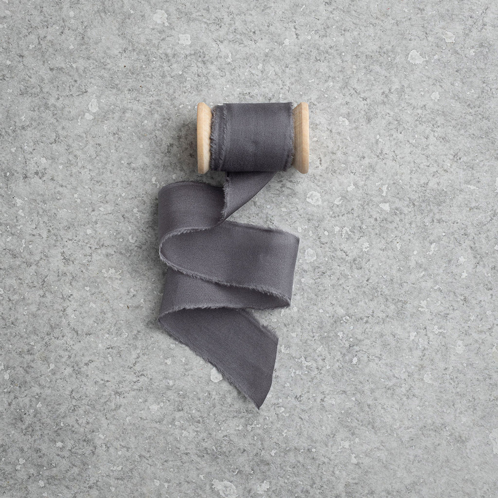 Silk Habotai Ribbon #42 PEWTER – Big Daisy