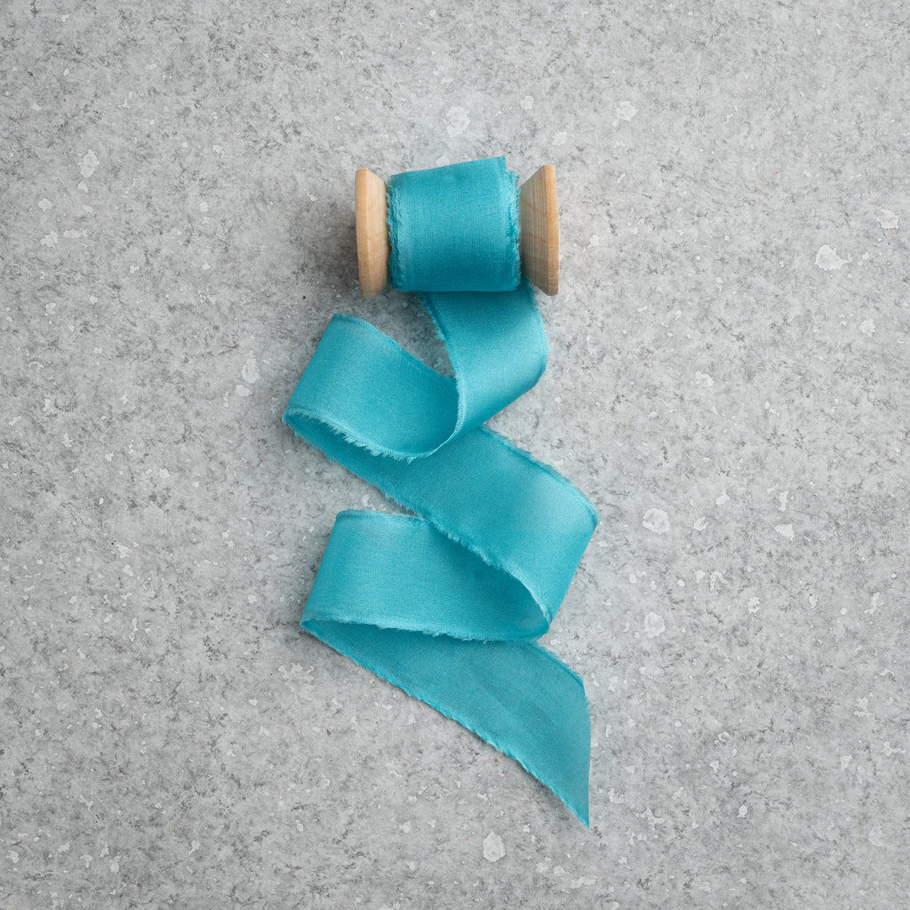 Silk Habotai Ribbon #69 CYAN – Big Daisy