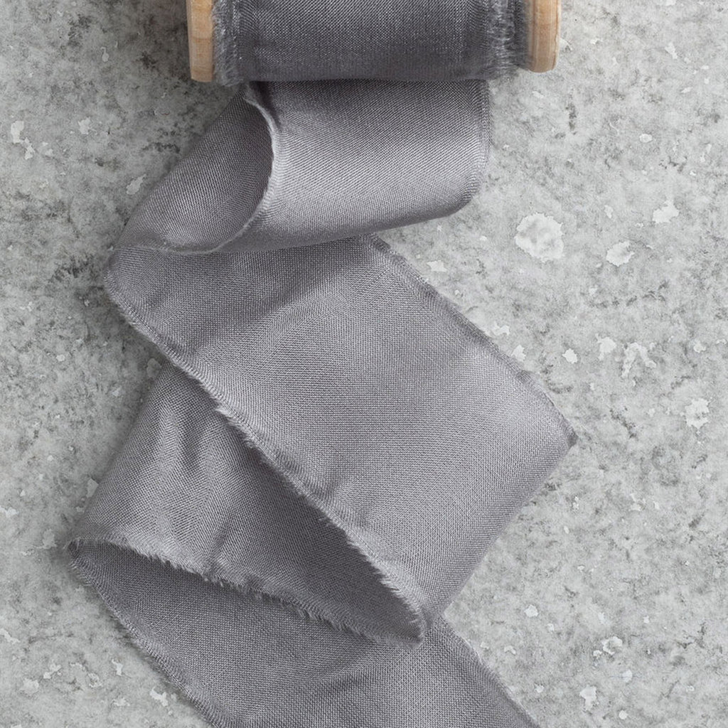Silk Habotai Ribbon #64 STEEL – Big Daisy