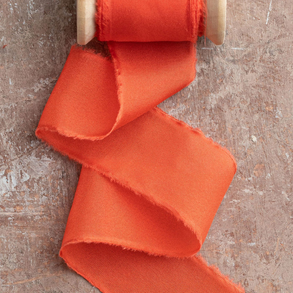 Silk Habotai Ribbon #87 BURNT ORANGE – Big Daisy